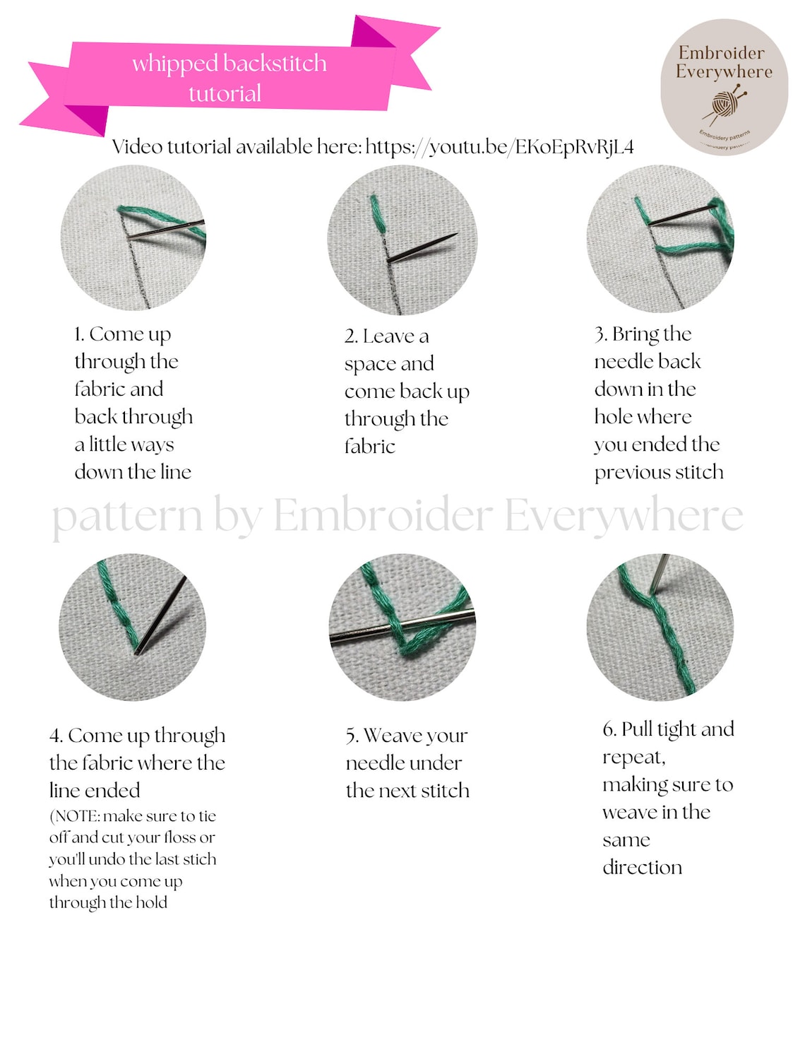 Easy Embroidery Pattern for Beginners | Modern Embroidery Pattern ...