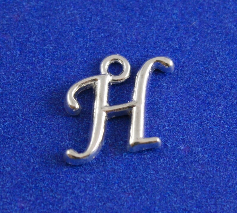 1 or 4 Pcs-silver Script Initial H Silver Alphabet Letter H - Etsy