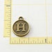 4 Pieces Letter 'H' Antique Bronze Round Alphabet/letter Pendants 13mm ...