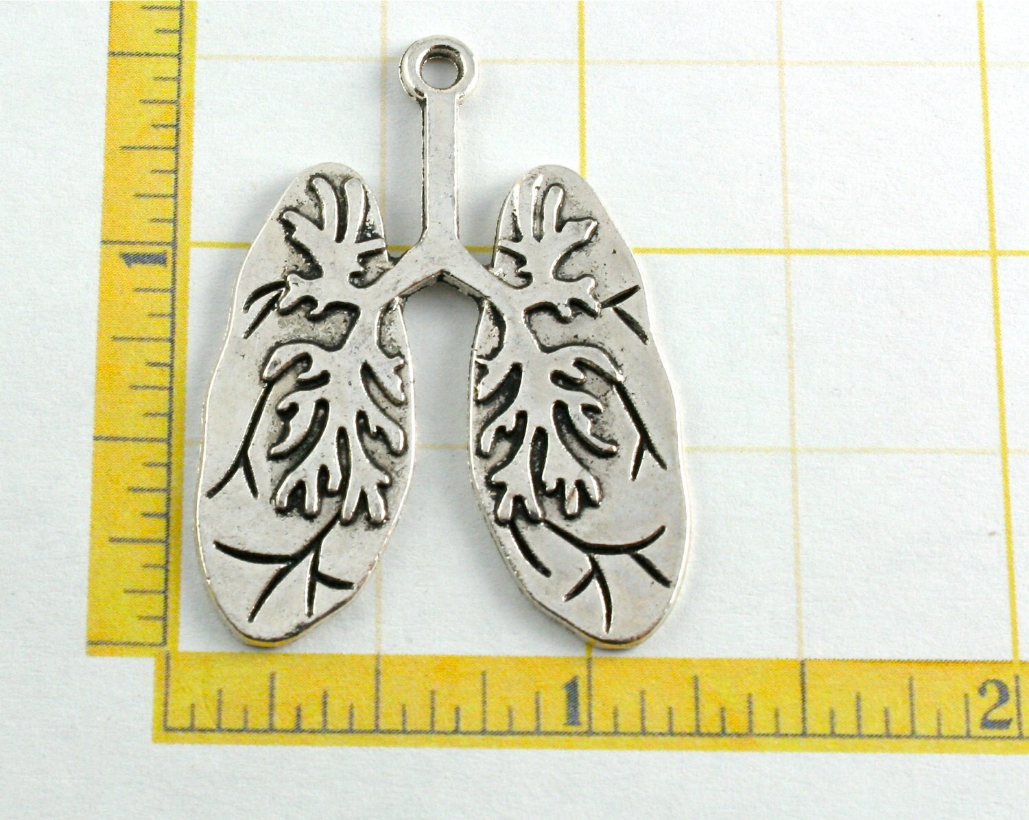 4 Pcs - Lung Charm, Antiqued Sliver Lungs Pendant - AS-B39824H - Etsy