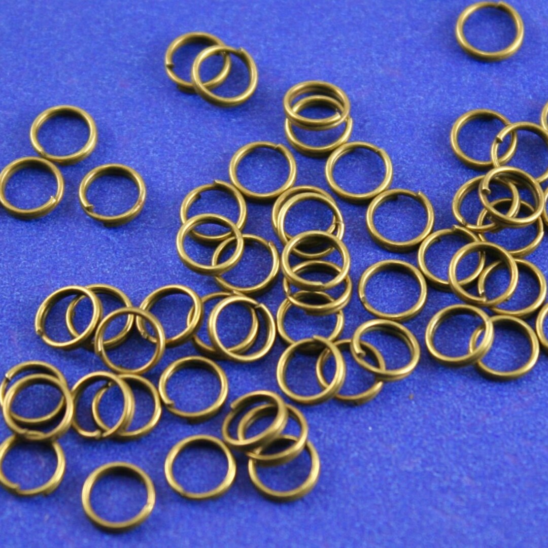 200 Pcs- 6mm Antiqued Brass Split Rings, Antique Bronze Split Rings ...