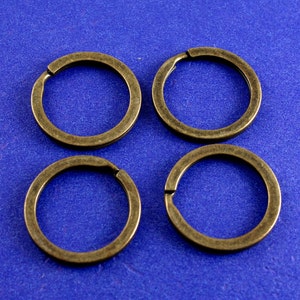10 Pcs- 25mm Bronze Split Ring, 25 Mm, 12 Gauge, Antiqued Brass Key ...