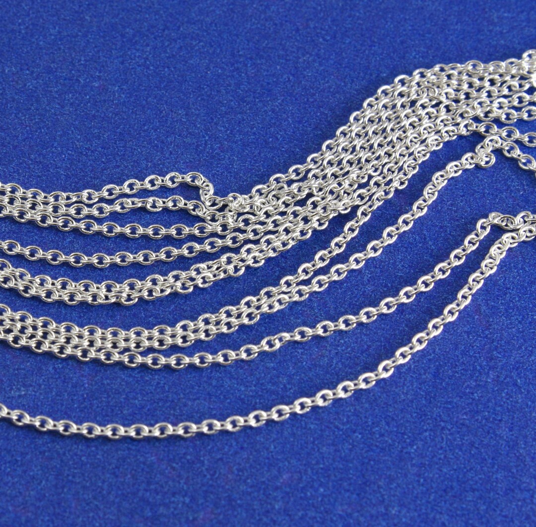 5M (16ft) Silver Plated Soldered Link Cable Chain, 1.7x1.5mm- SP-B61559 ...