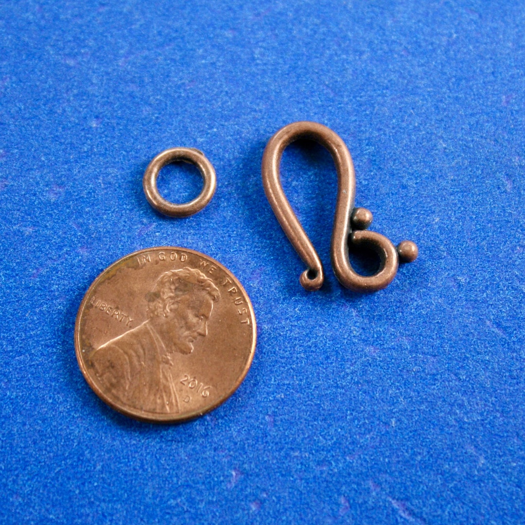 10 Sets -antique Copper Hook Clasps, Shepard's Hook Clasp, 21mm X12mm ...