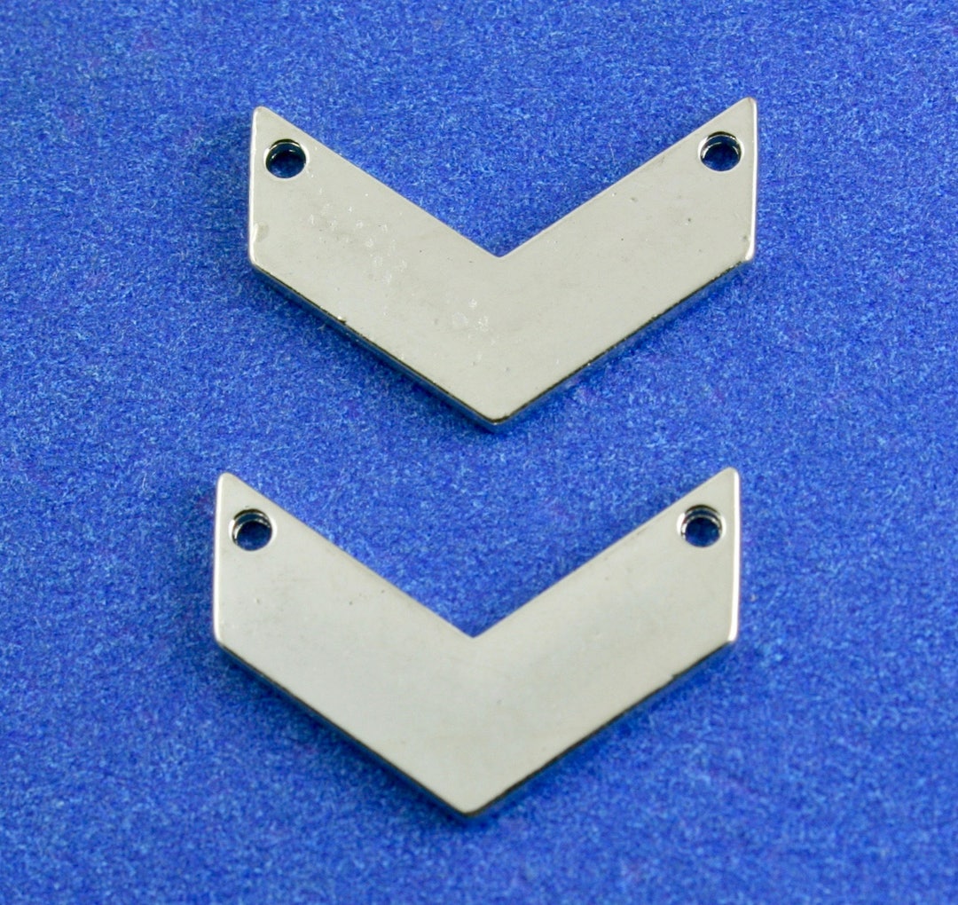 10 Pcs -silver Tone Chevron Connectors, 2 Hole V-shaped Silver Tone ...