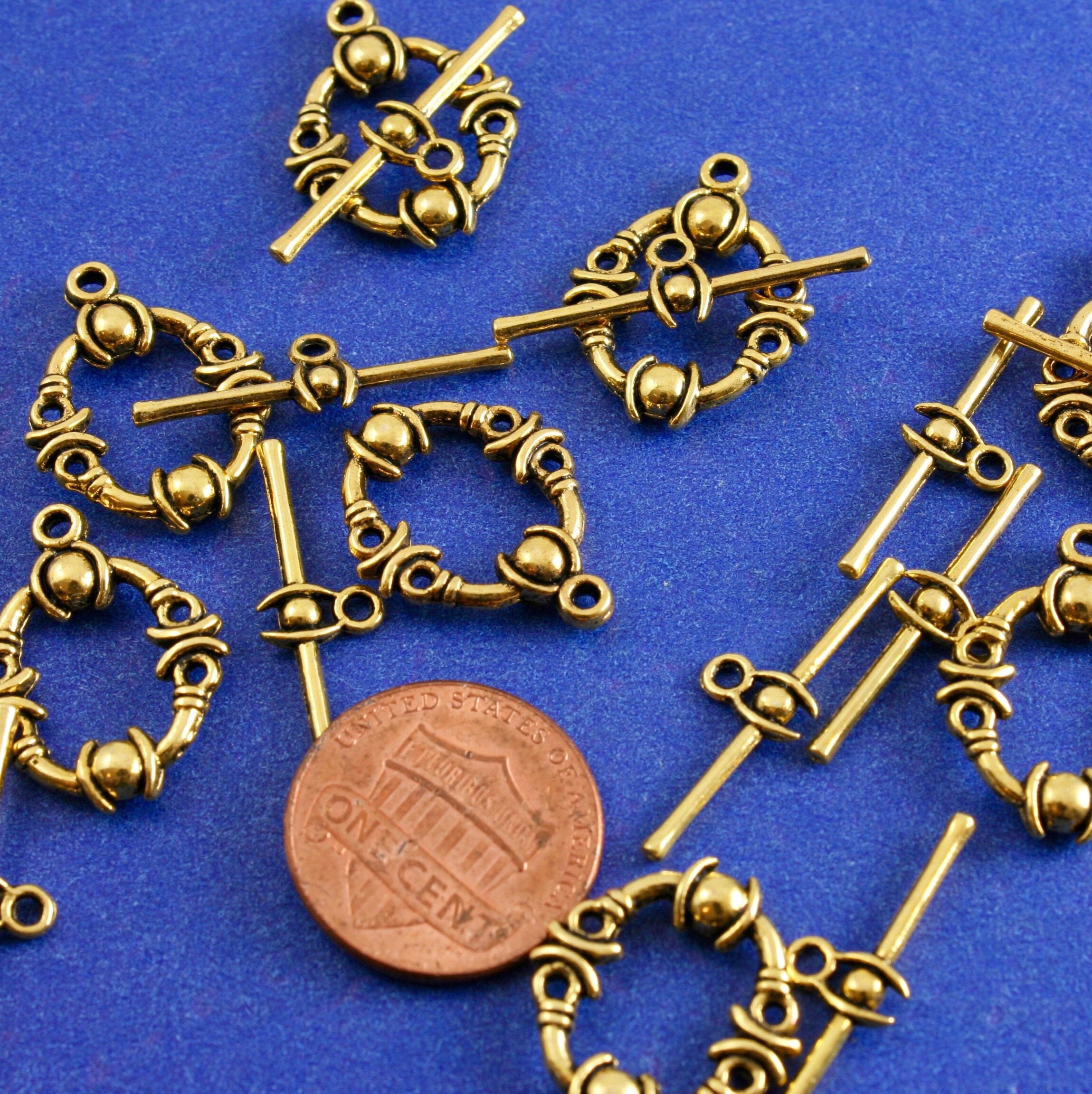 5 Sets fancy Antique Gold Toggle Clasp Toggle Clasps Oval - Etsy
