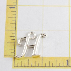 1 or 4 Pcs-silver Script Initial H, Silver Alphabet, Letter H, Monogram ...