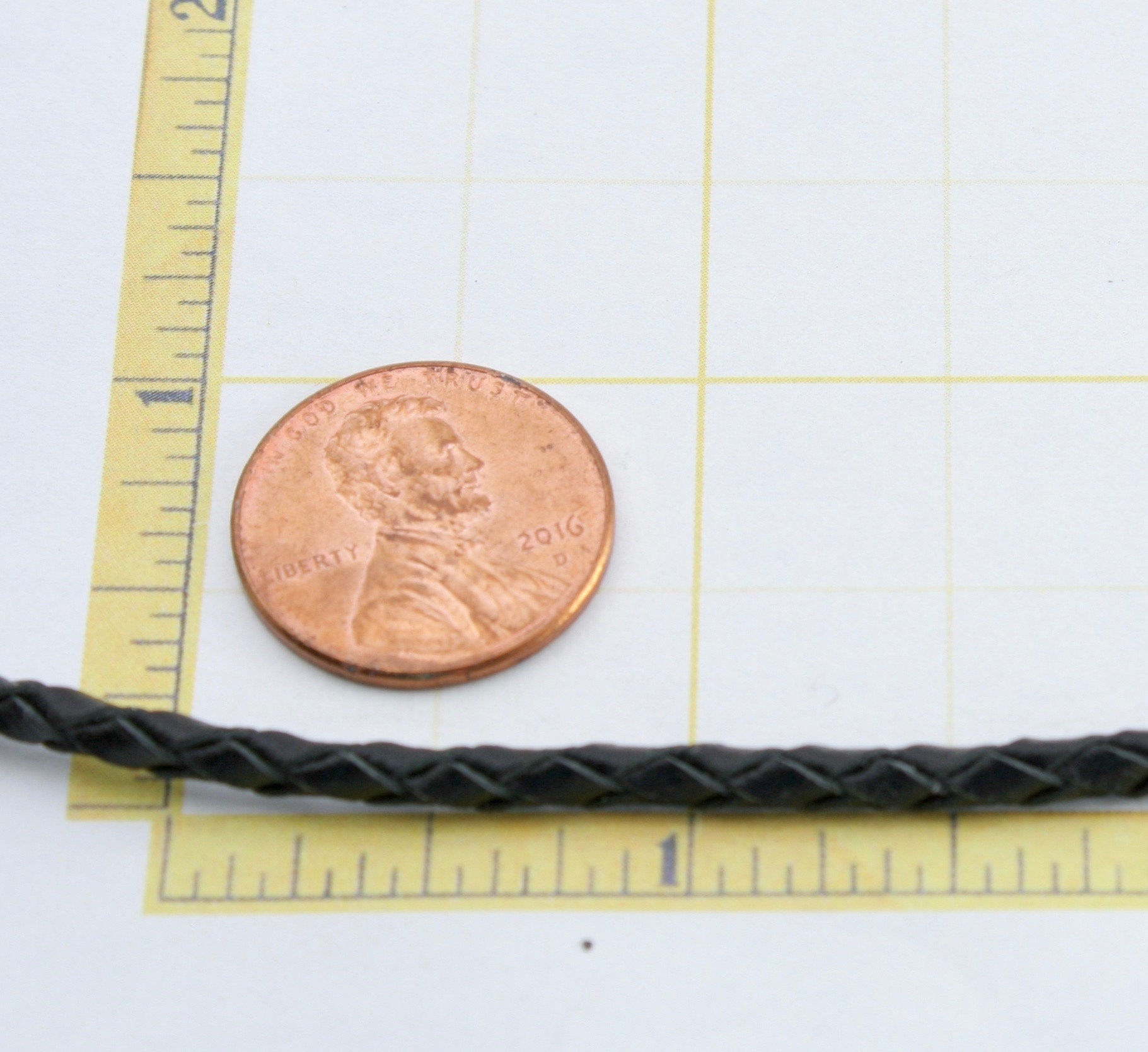 1 -2 Meter (about 2.5 Yards) Piece -3mm Leather Braiding Cord, Black ...