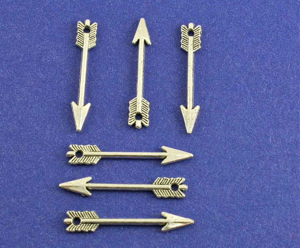 6-10 or 20 Pcs -silver Arrow Charm, 29mm X 5mm, Antiqued Silver Arrow ...