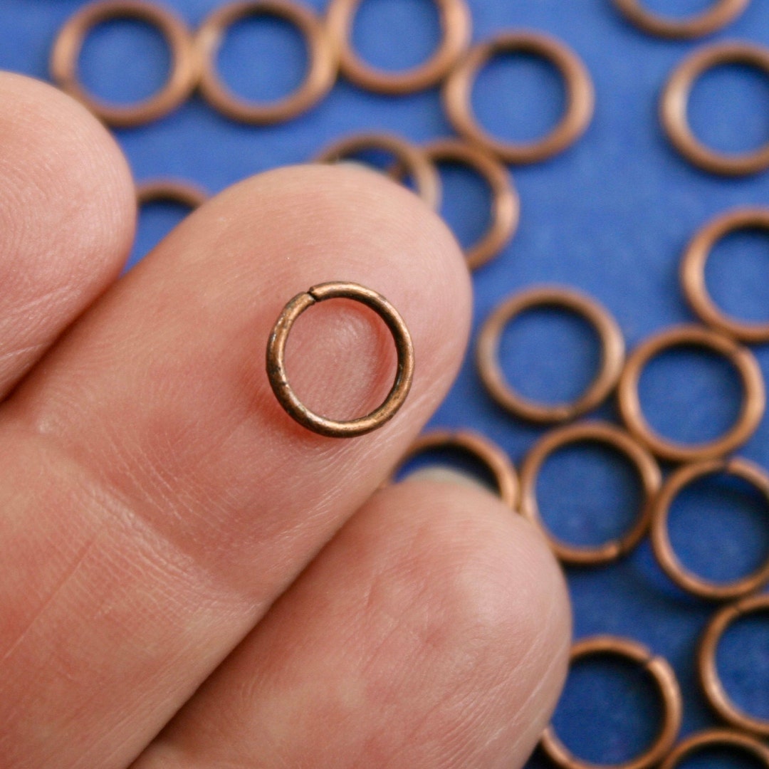 100 Pieces -8mm Antique Copper Open Jump Rings, Copper 8mm Dia Jump ...