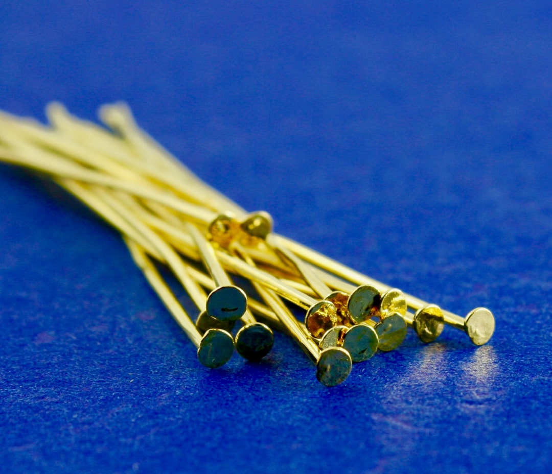 50 Pcs -gold Plate Head Pins 50mm (2