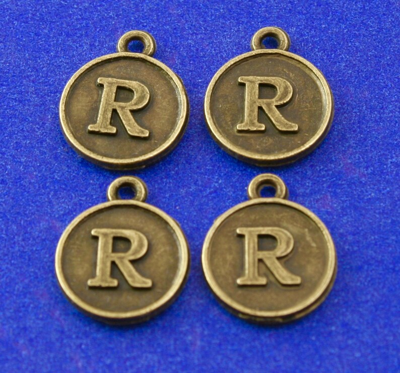 4 Pieces Letter 'R' Antique Bronze Round | Etsy