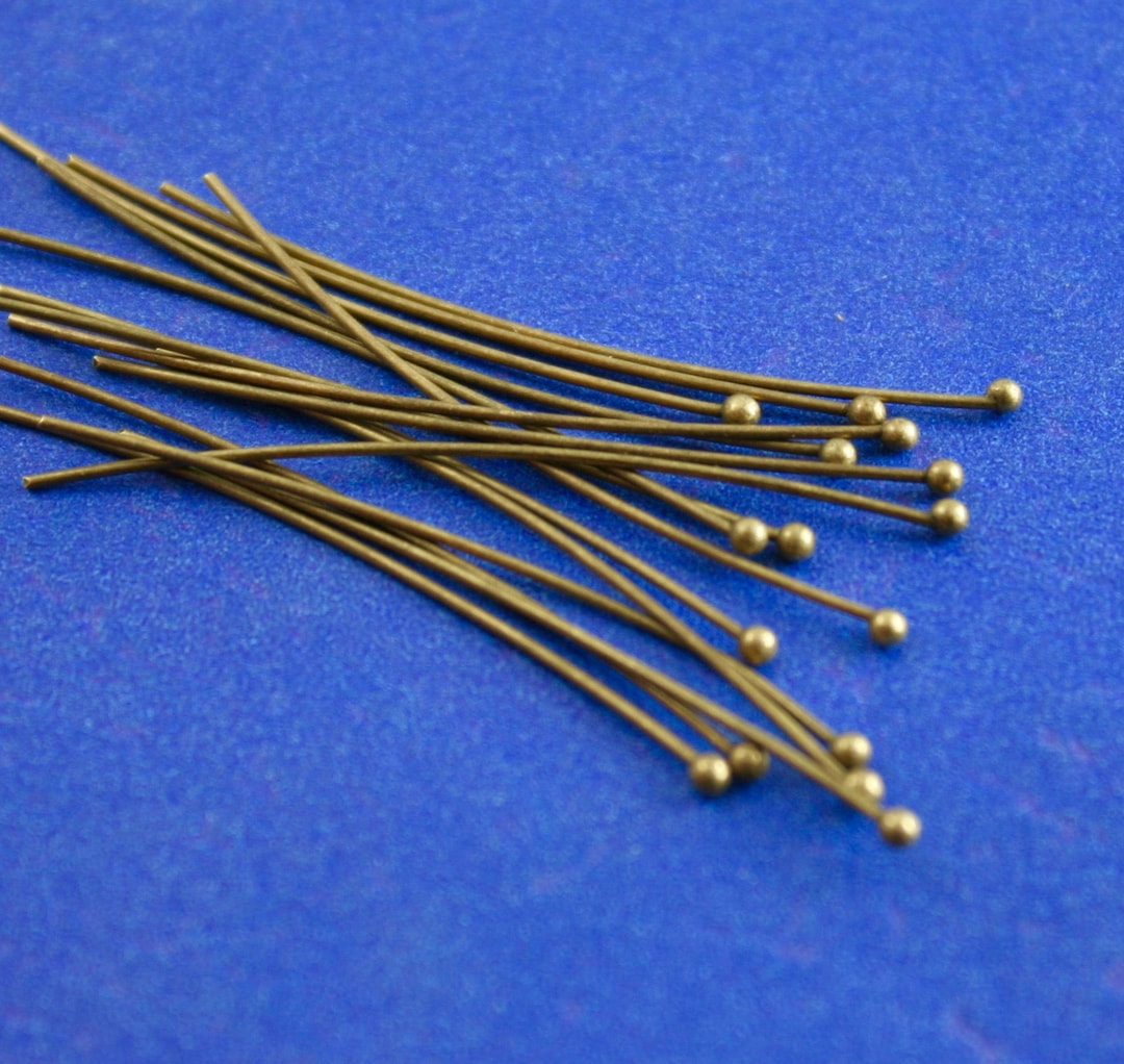 50 Pcs -antique Bronze Ball Head Pins, Copper Base Metal, 50mm (2 ...