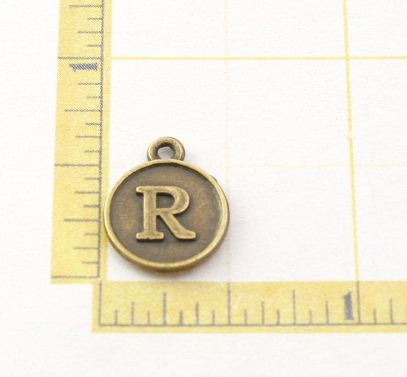 4 Pieces Letter 'R' Antique Bronze Round | Etsy