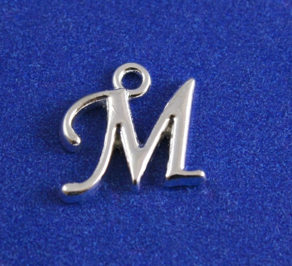 1 or 4 Pcs Silver Script Initial M Silver Plate Alphabet - Etsy