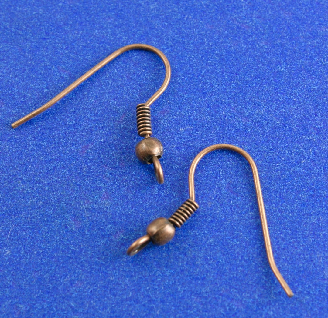 30 Pcs (15 Pair) Copper Ear Wire Hooks Earring Findings Antique Copper ...
