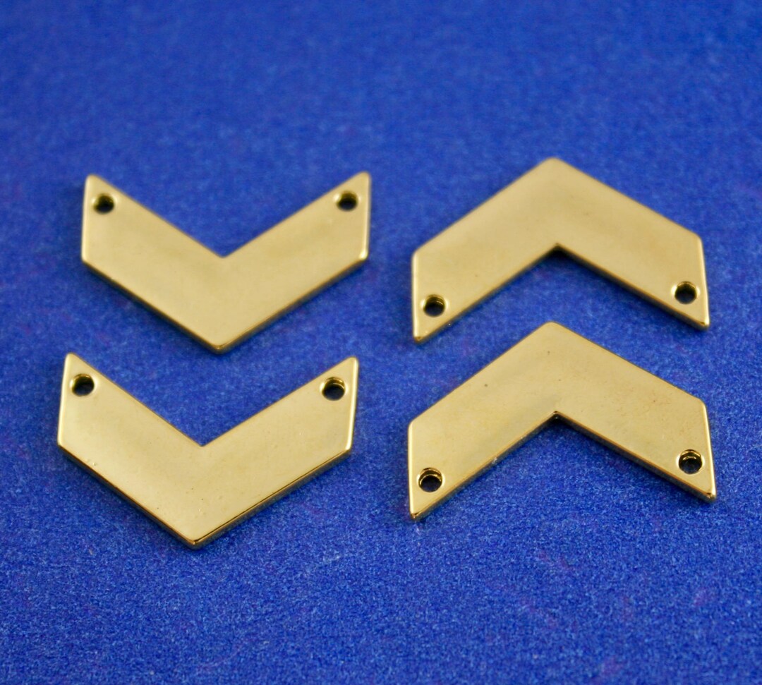 10 Pcs -gold Plated Chevron Connectors, 2 Hole V-shaped Links, 21mm (7/ ...