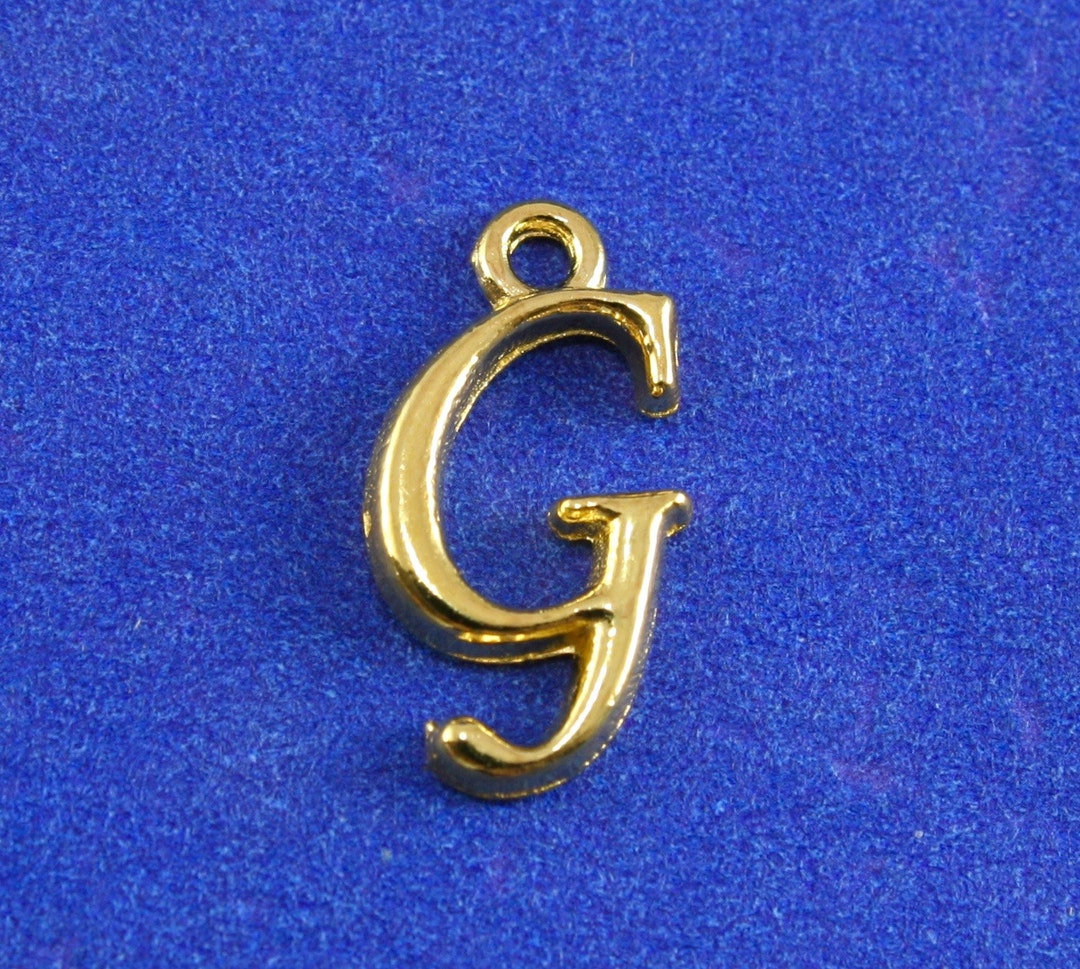 1 or 4 Pcs- G Script Initial, Gold Alphabet, Letter G, Monogram G, Tiny ...
