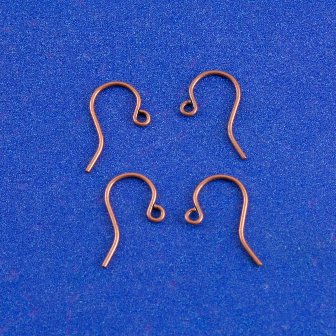 20 Pcs (10 Pair) - Bright Copper Earring Hooks, Copper Ear Wires, Real ...