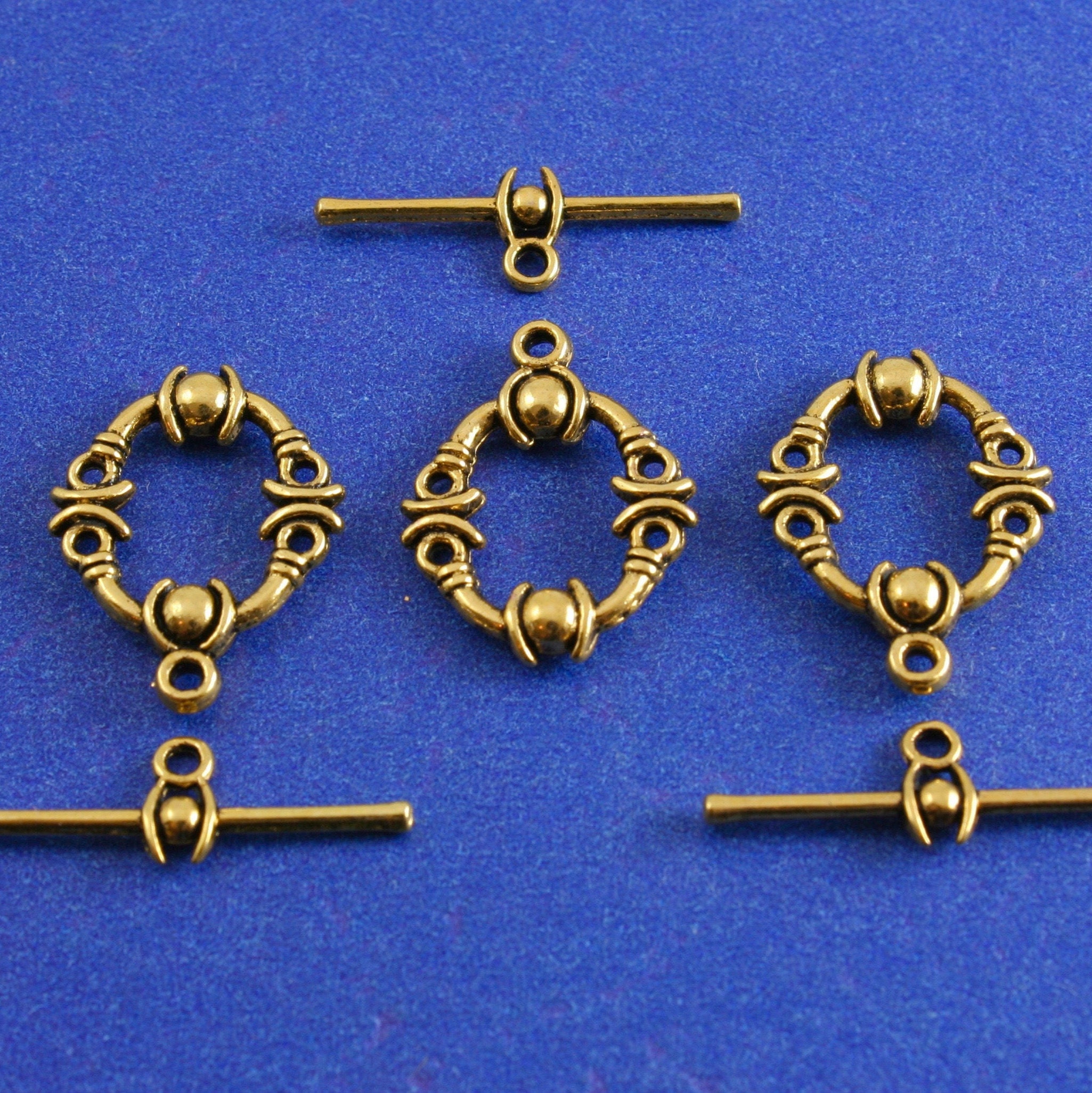 5 Sets fancy Antique Gold Toggle Clasp Toggle Clasps Oval - Etsy