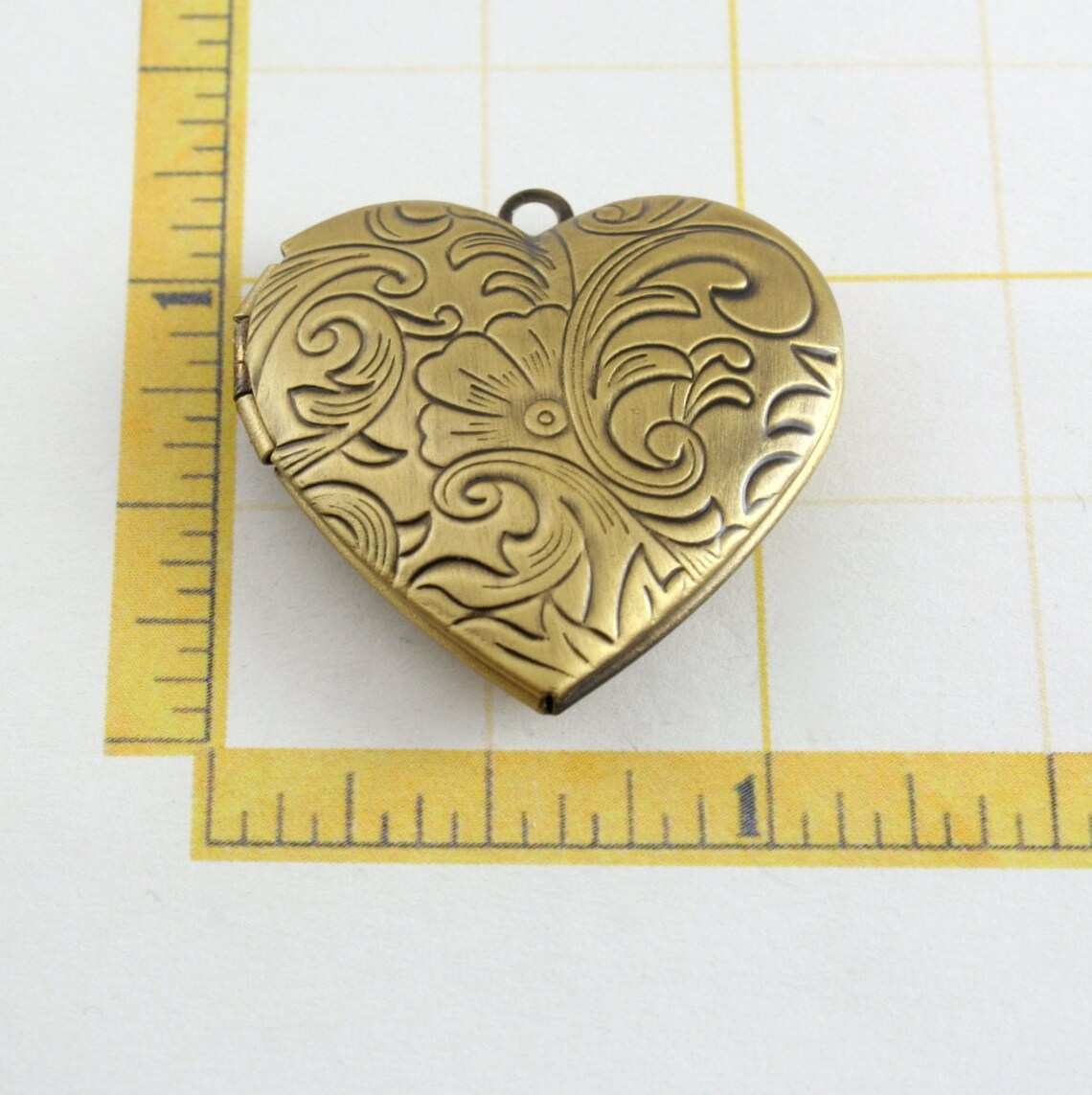 2 Pcs Large Heart Locket Engraved Floral Locket 2 Photo - Etsy