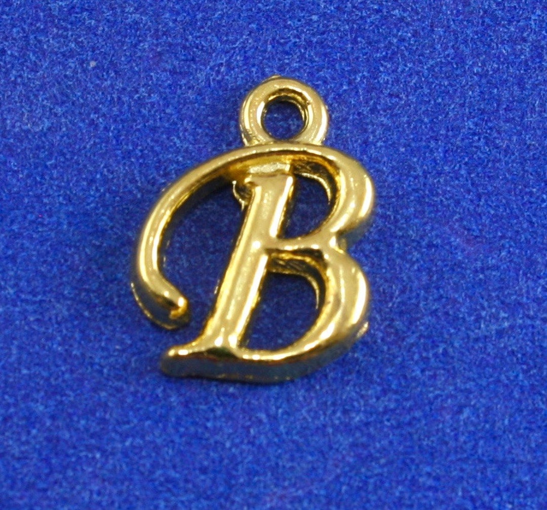 1 or 4 Pcs- Gold Script Initial B, Alphabet, Gold Plate Letter B ...