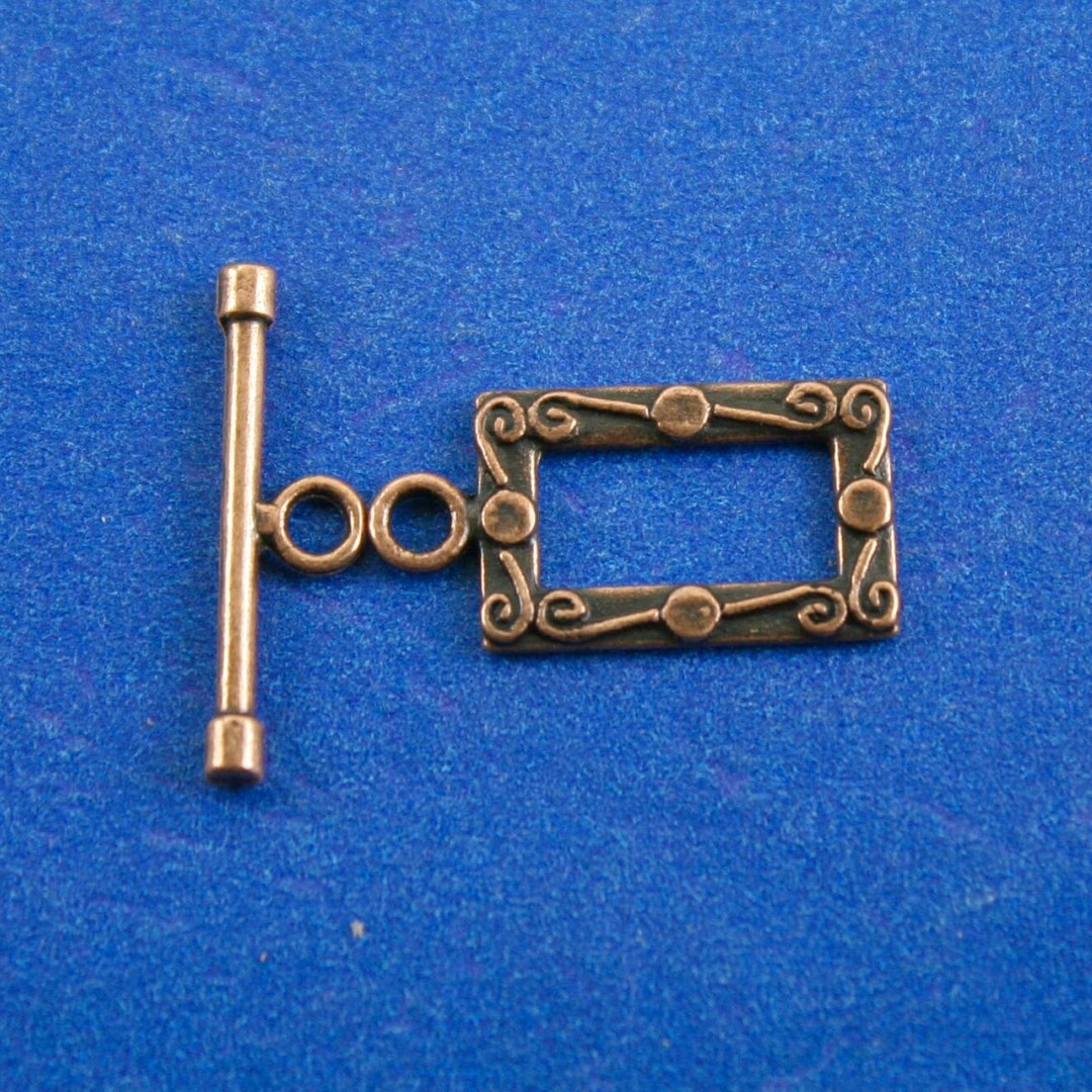 10 Sets- Antique Copper Toggle Clasps, Rectangle Antique Copper Toggle ...