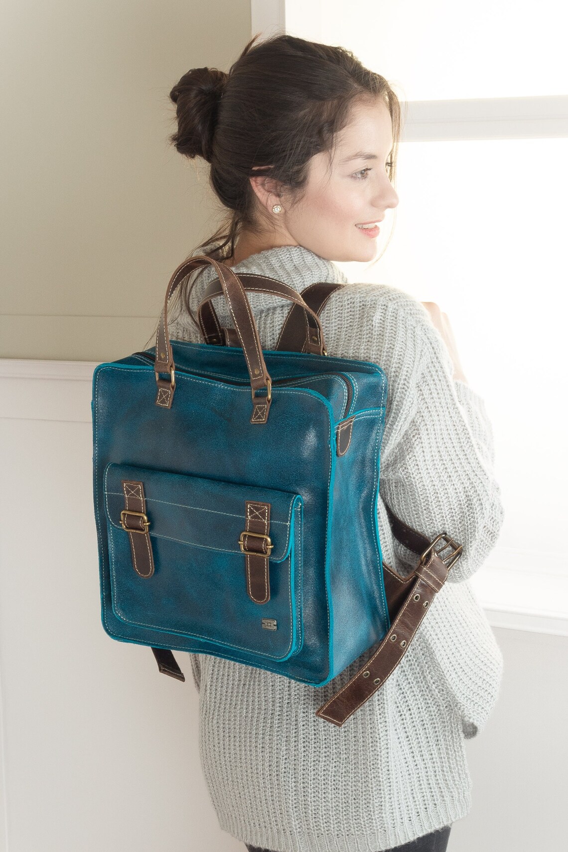 Personalized Gift Leather Backpack for Work and Waist Bag Gift - Etsy