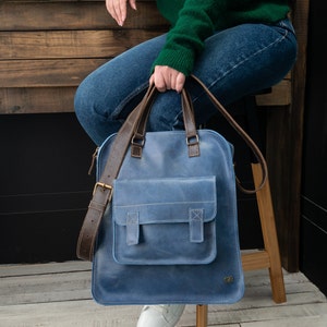 Sky Blue Work Tote Bag, Light Blue Cross Body Purse Women, Women Laptop ...