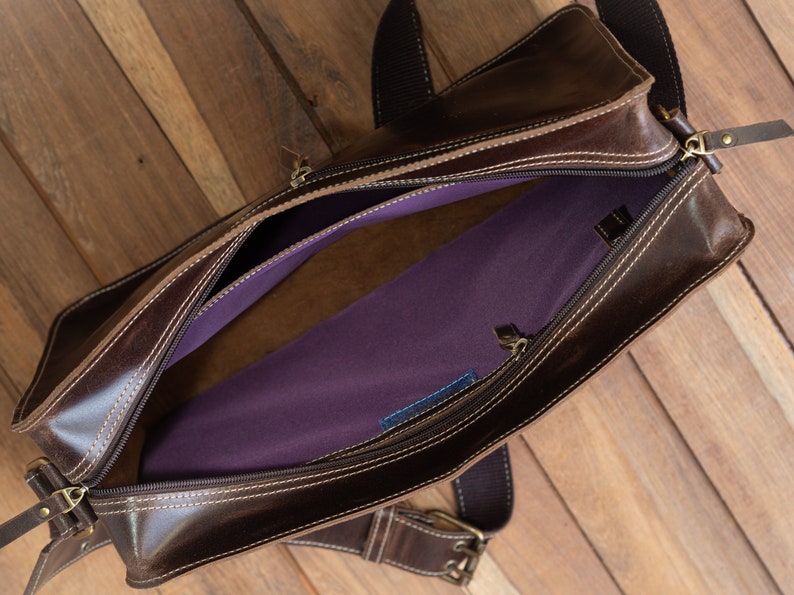 Blue Leather Laptop Bag Messenger Bag Women Blue Leather | Etsy