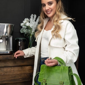 Crossbody Purse, Small Leather Purse, Lime Green Small Leather Bag ...