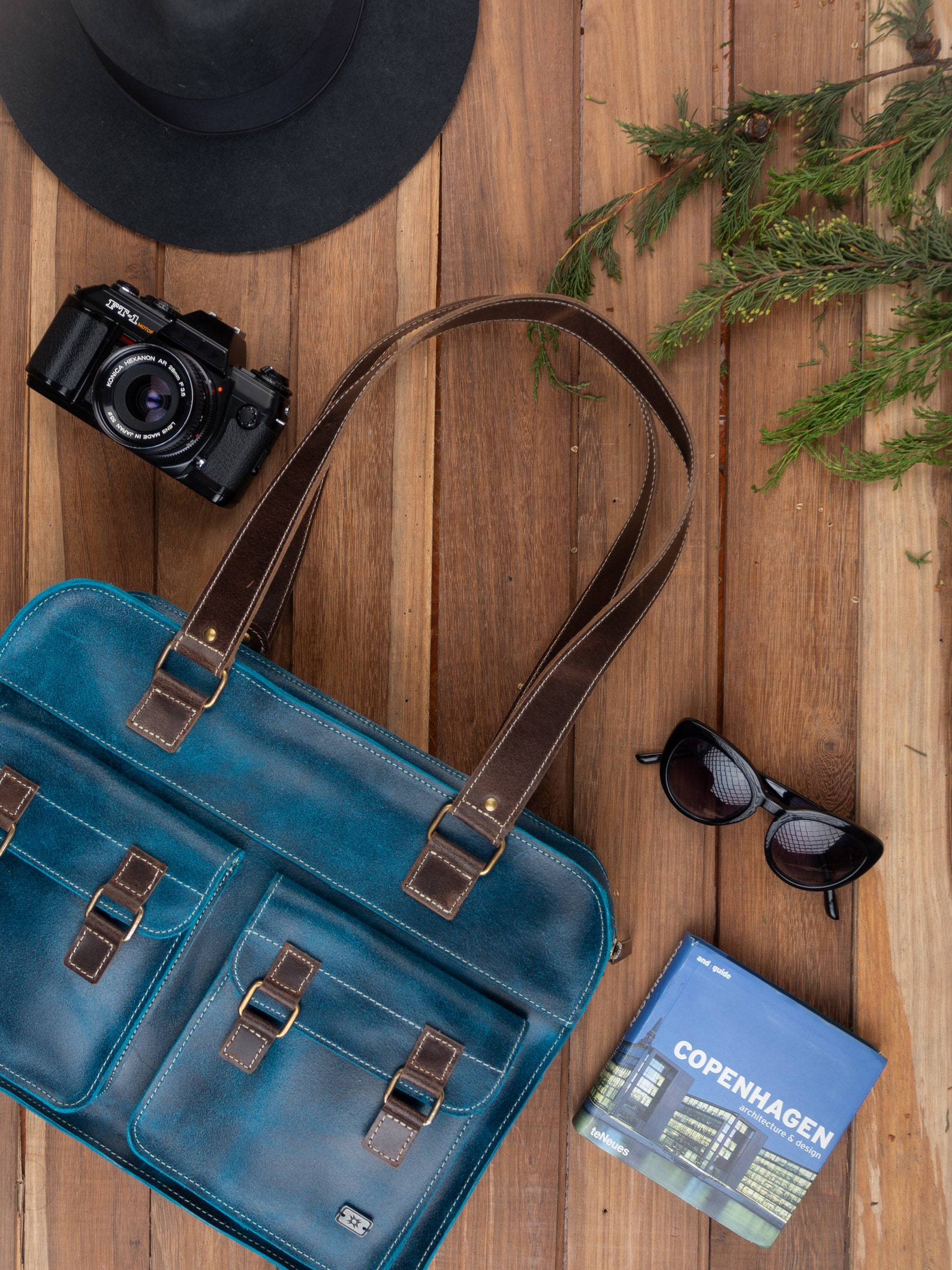 Woman Handbag Turquoise Blue Leather Tote Bag Vintage Bag for - Etsy