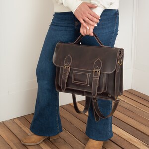 Leather satchel for women retro vintage style leather laptop | Etsy