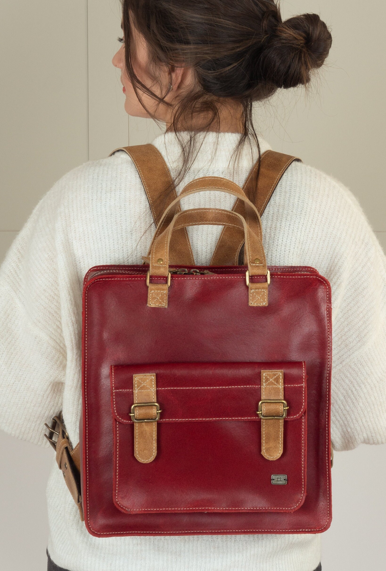 Personalized Gift Leather Backpack for Work and Waist Bag Gift - Etsy UK