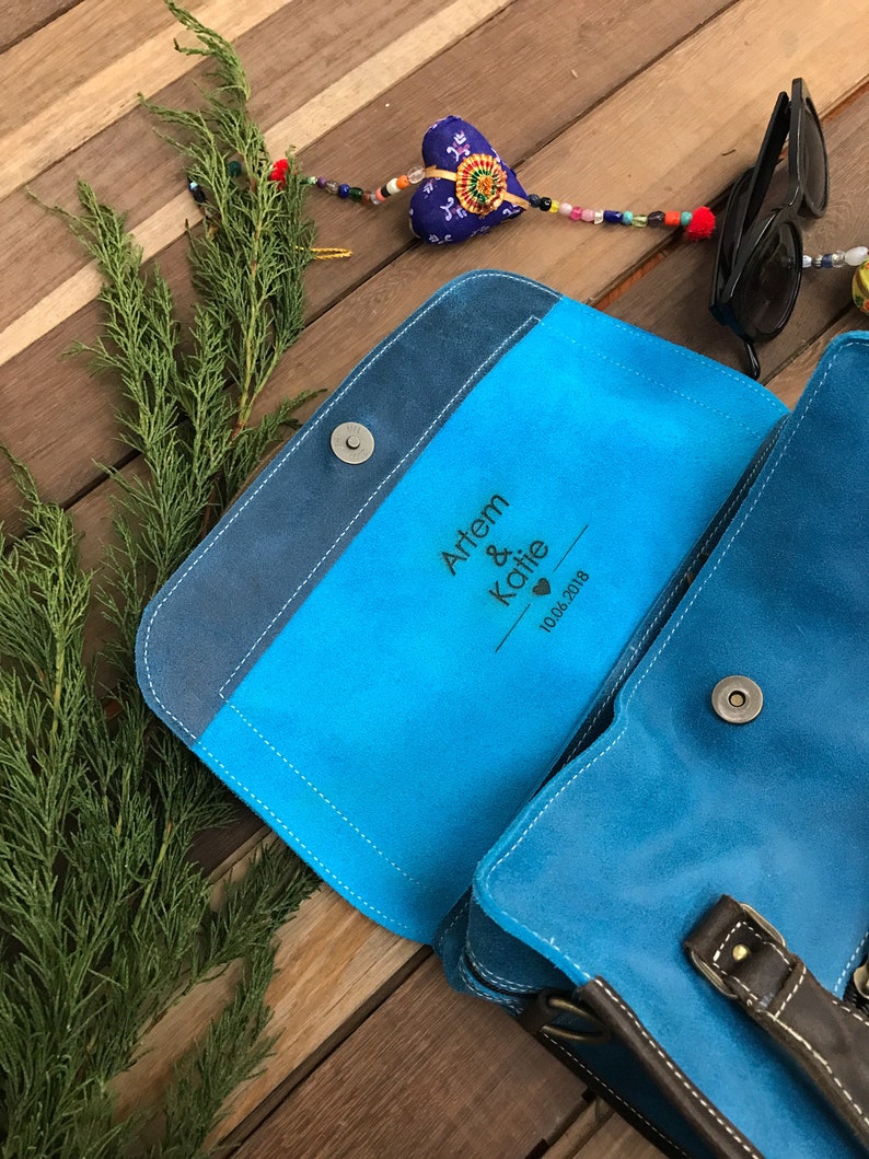 Personalized Leather Messenger Bag for Women Monogrammed - Etsy