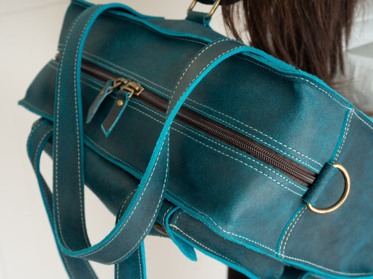 Blue Leather Backpack Women Laptop Backpack Women - Etsy