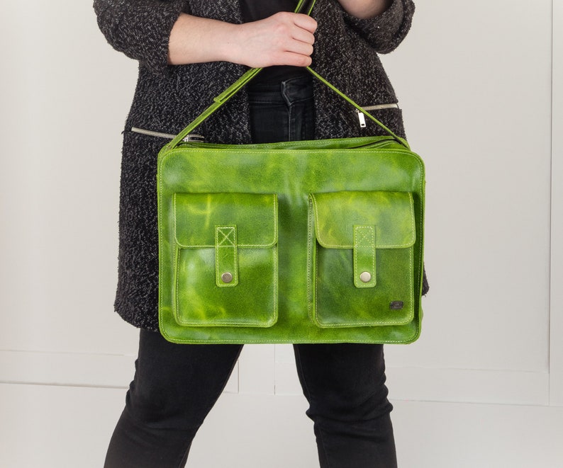 Personalized Leather Messenger Bag for Women Monogrammed - Etsy