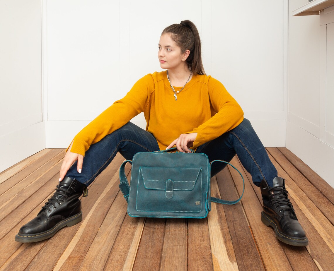 Leather Briefcase for Work Casual Briefcase Bag for Women - Etsy