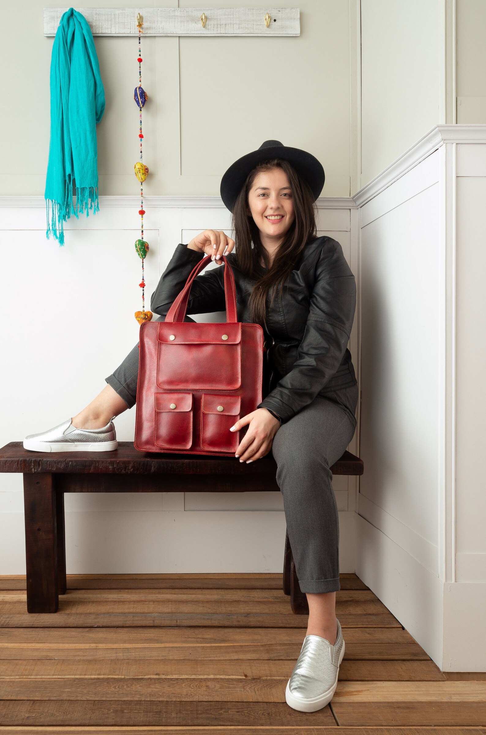 Leather Backpack Women Convertible Backpack Red Cute Bag - Etsy