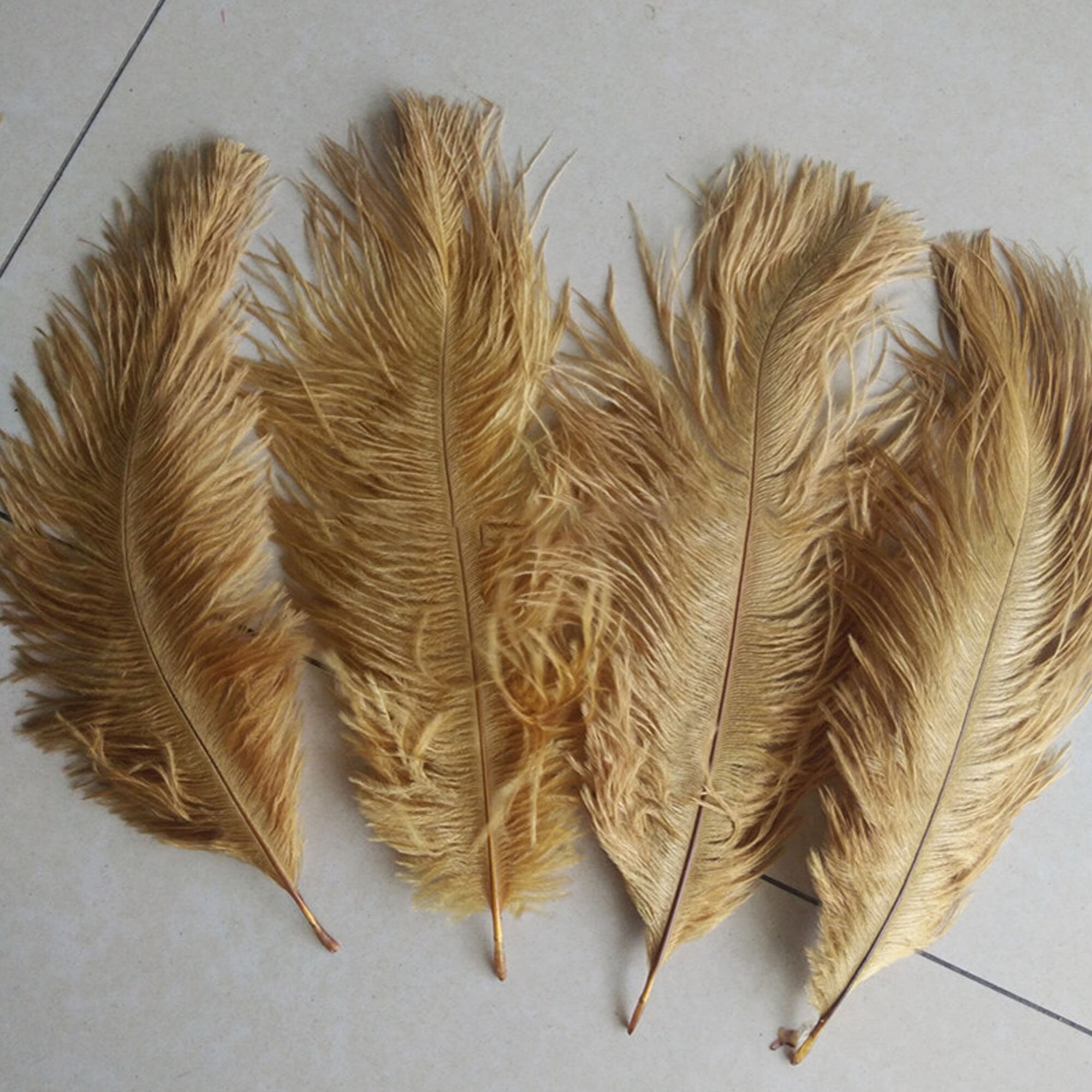 100pcs gold Ostrich Feather Plume for Wedding centerpieces | Etsy