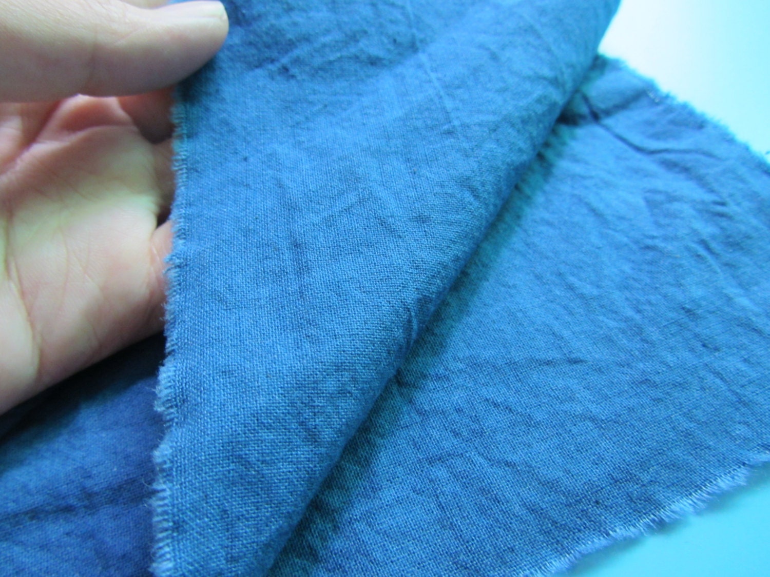1meter Natural Dyed Fabric Indigo cotton fabirc | Etsy