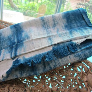 1meter* 40cm Natural Indigo Fabric, Hand Dyed Indigo Shibori Scarf ,100 ...