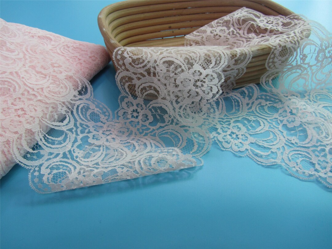 Rose Quartz Lace Trim ,pink Wedding Lace ,3.7” Wide Lace Trim,lace ...
