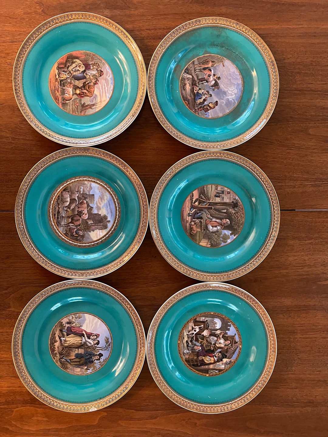 19th Century Prattware Plates Set of 6 - Etsy