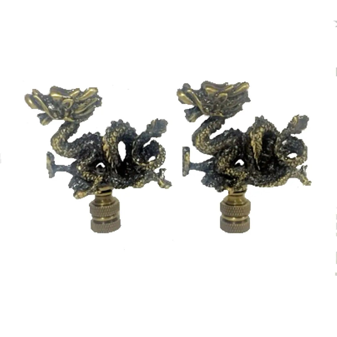 LOT OF 2....dragon Lamp Shade Finials Antique Brass - Etsy
