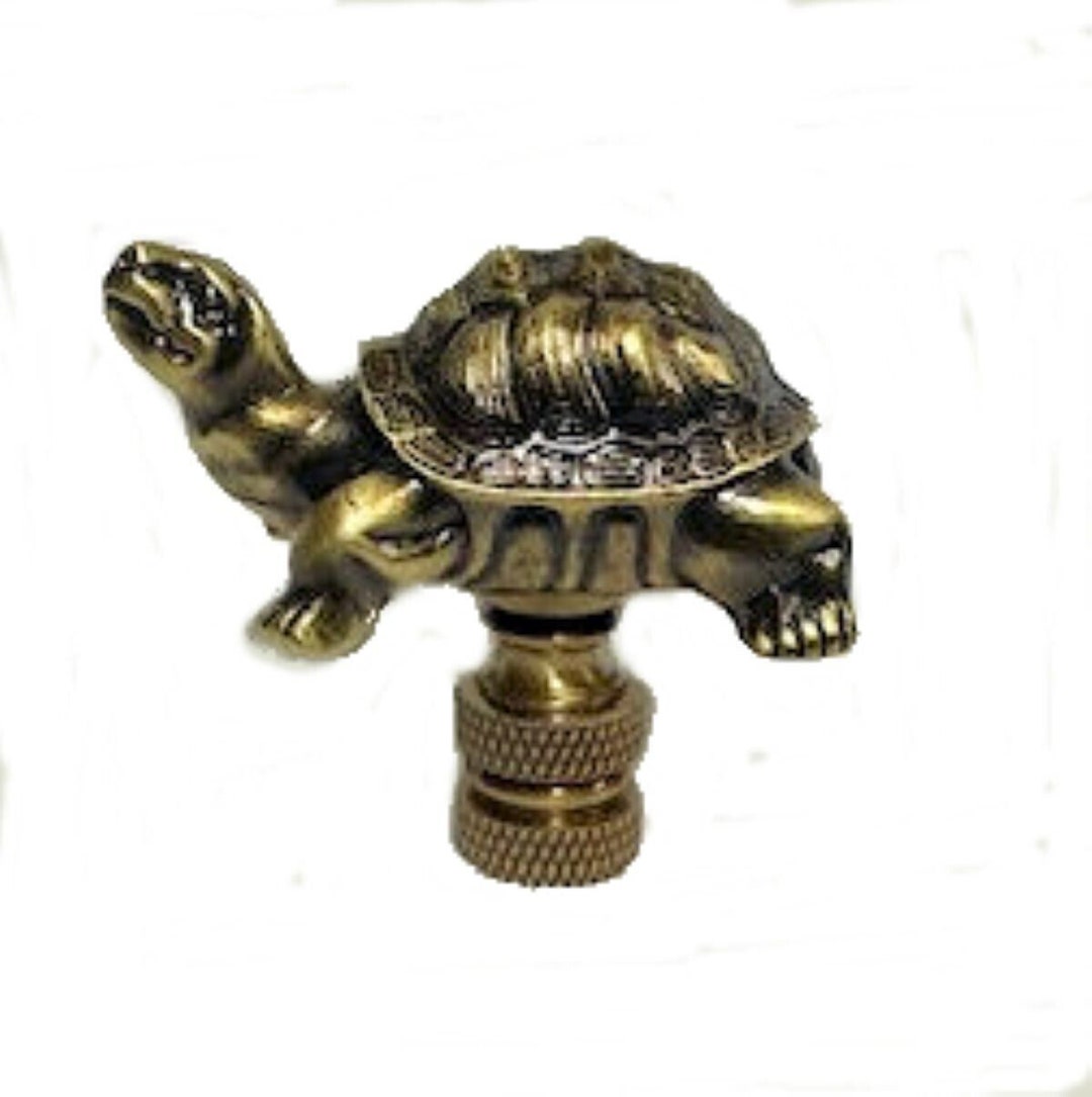 TURTLE Lamp Shade Finial ANTIQUE BRASS 118 - Etsy