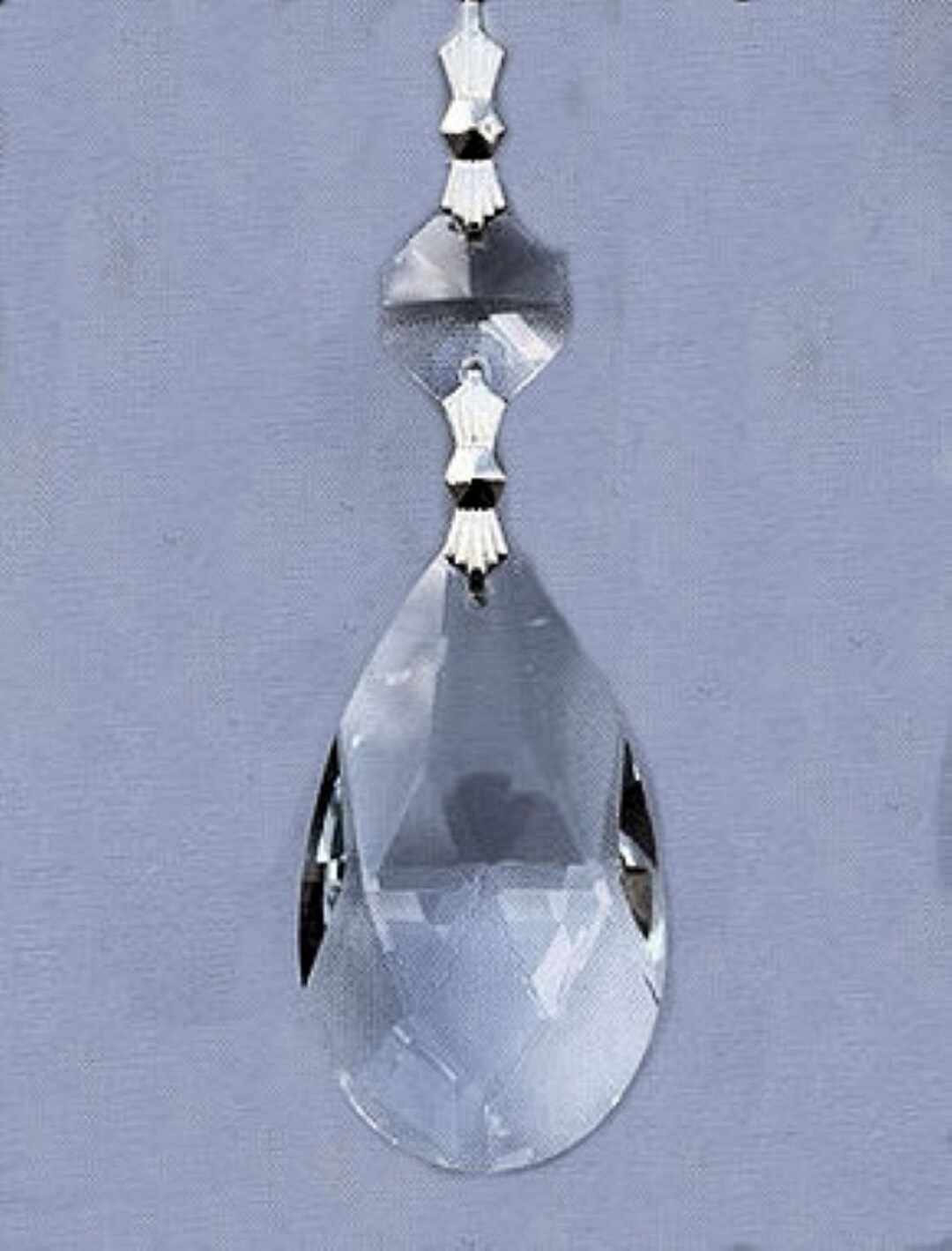 2 1/2 Crystal Glass Tear Drop Facet Prisms W/SILVER Pins TZ-21NI - Etsy