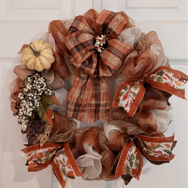 Fall Mesh Wreaths - Etsy