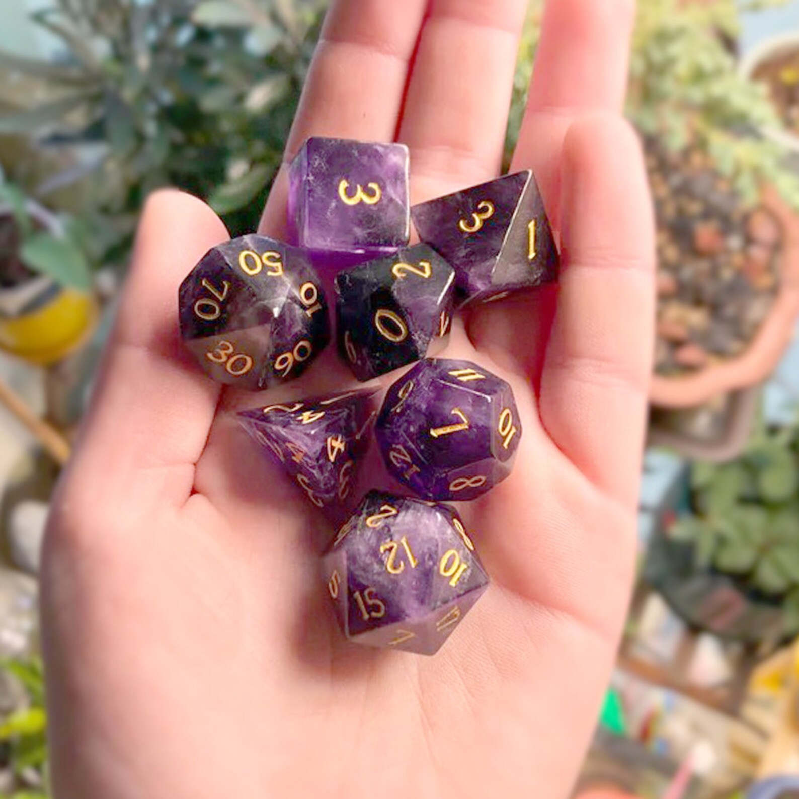 Africa Bloodstone DND Polyhedral Dice Set of 7 Healing Crystal Stone ...