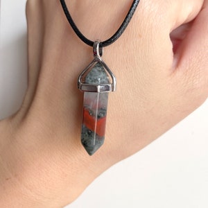 Bloodstone Necklace Raw Labradorite Necklace Gothic Tigers Eye Necklace ...